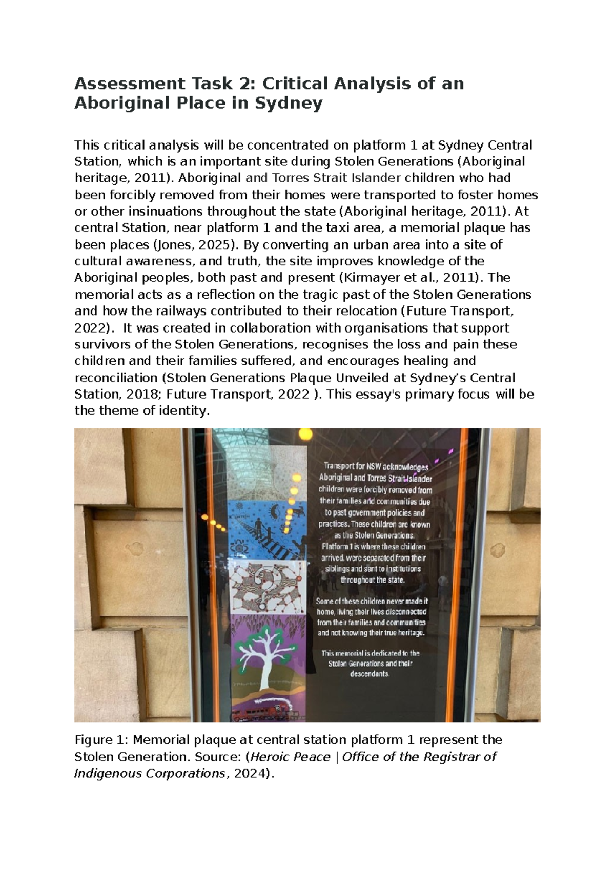 Assessment Task 2: Critical Analysis of Aboriginal Heritage at Central ...