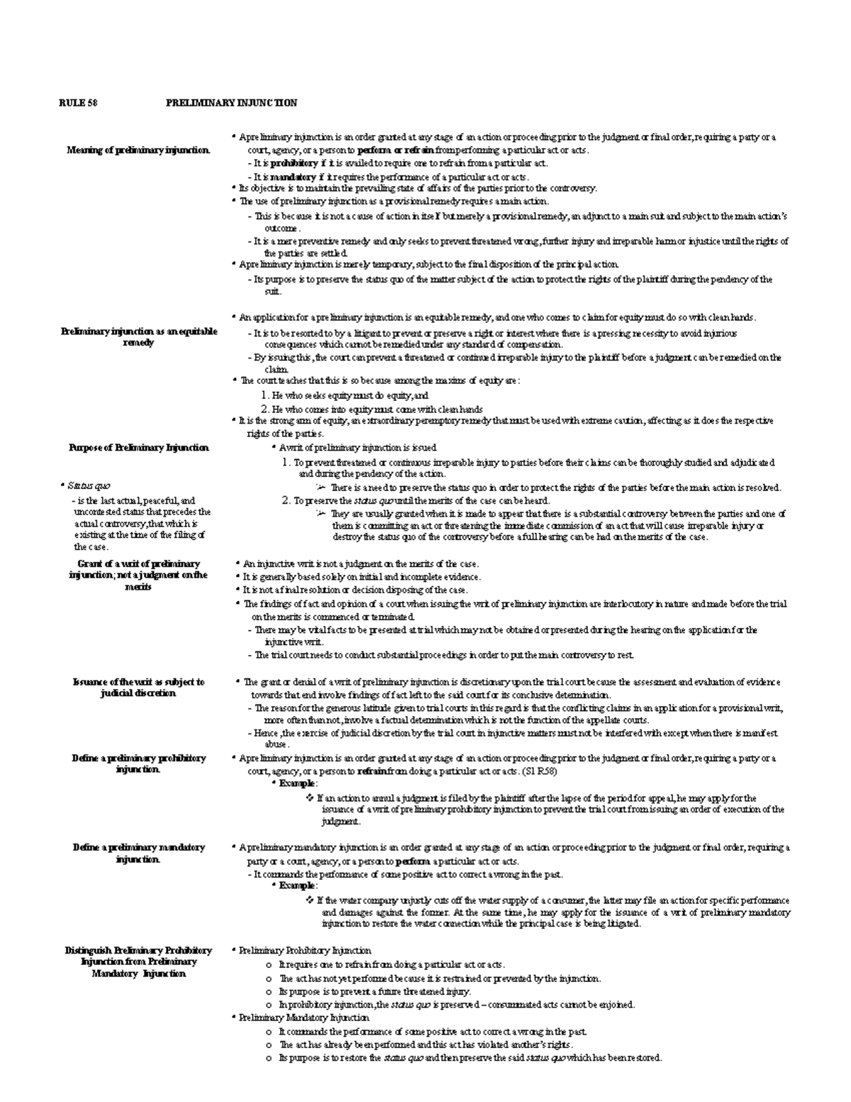 Rule 58: Comprehensive Notes on Preliminary Injunctions and Their ...
