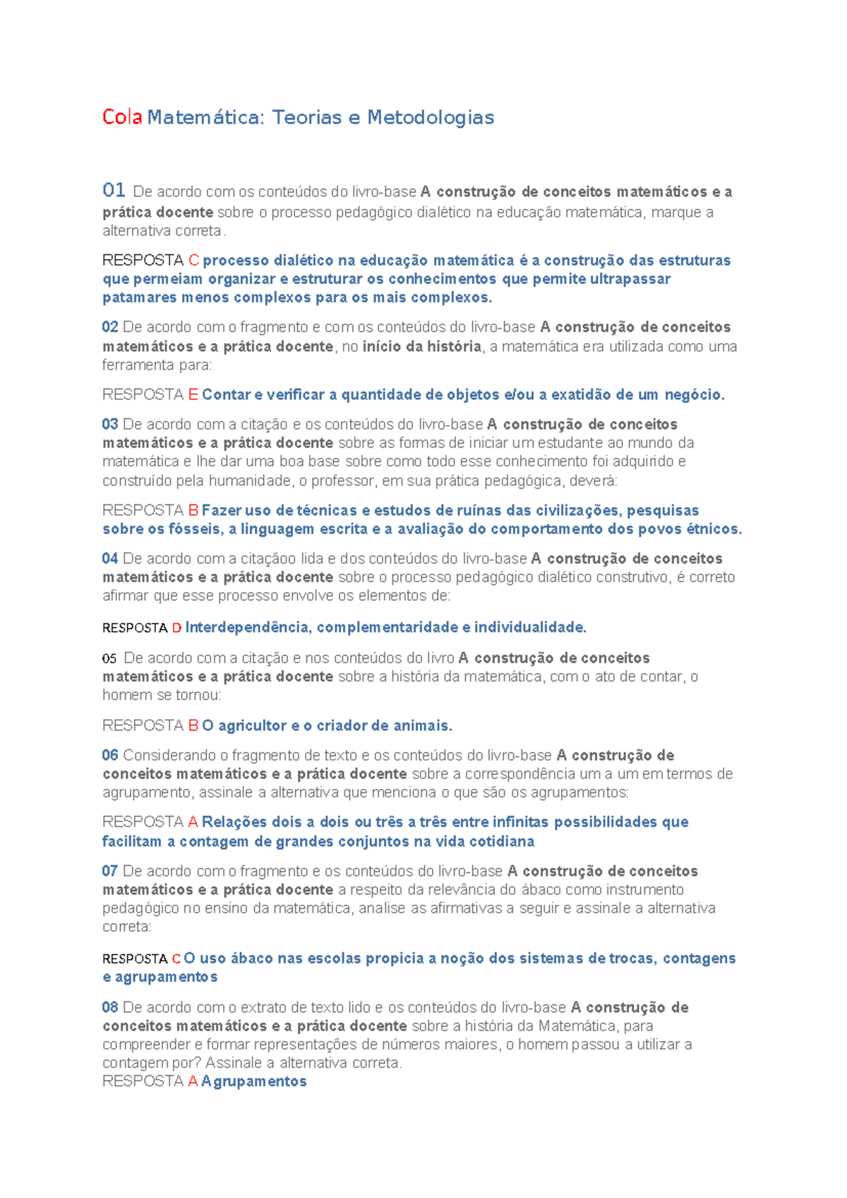 COLA DE Matematica - ,mnib - Cola Matemática: Teorias e Metodologias 01 ...