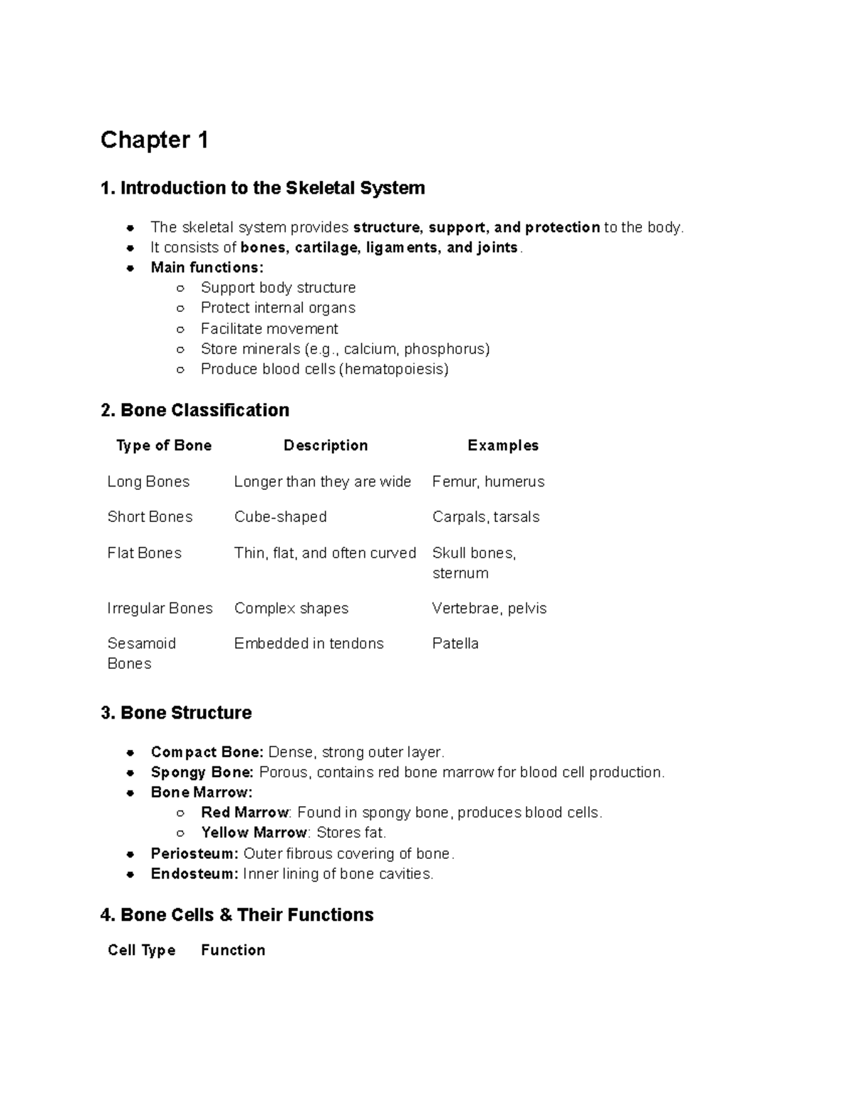 A&P 1 - Module 4: Introduction to the Skeletal System & Joints - Studocu
