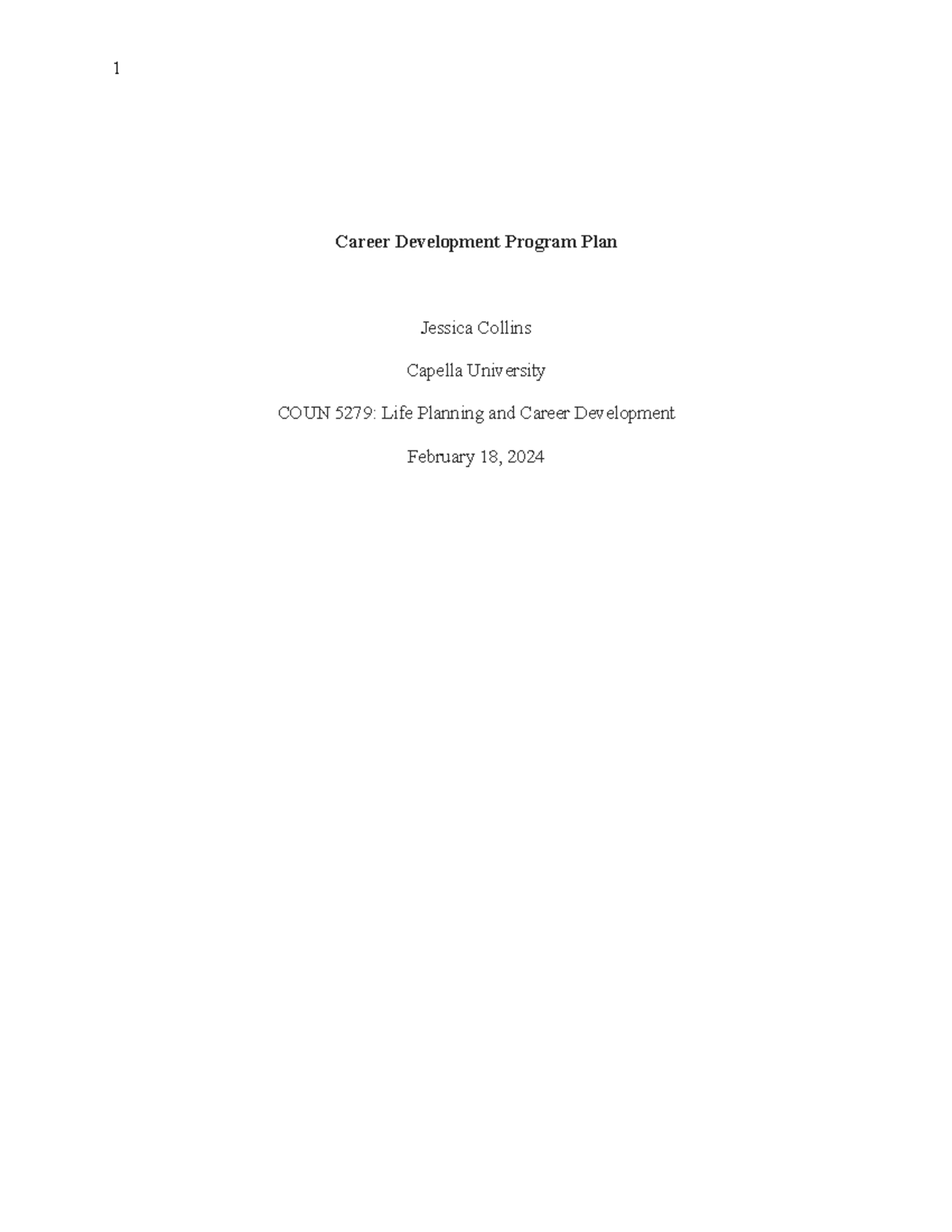 Cf u06a1 assignment COUN 5279 - Career Development Program Plan Jessica ...