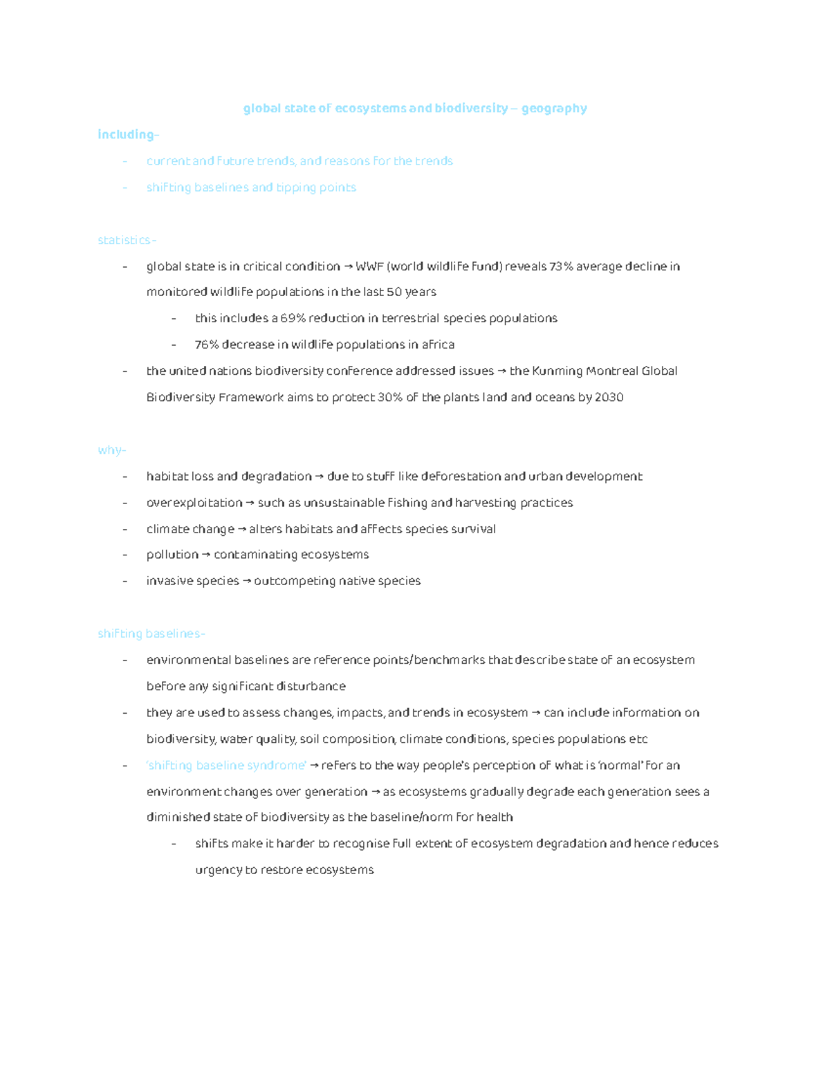 Global State of Ecosystems & Biodiversity: Trends & Tipping Points ...