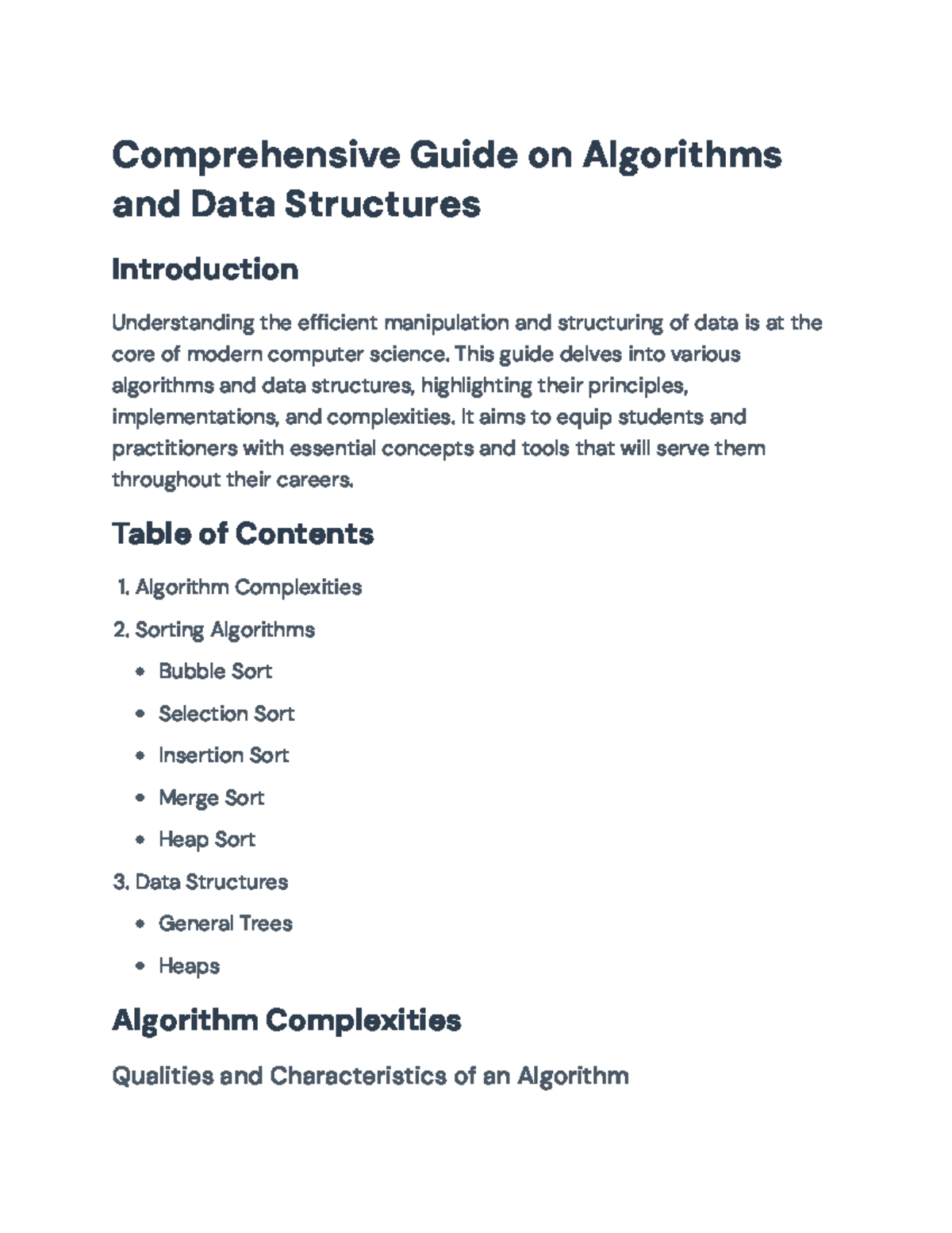 Comprehensive Guide to Algorithms and Data Structures (CS101 ...