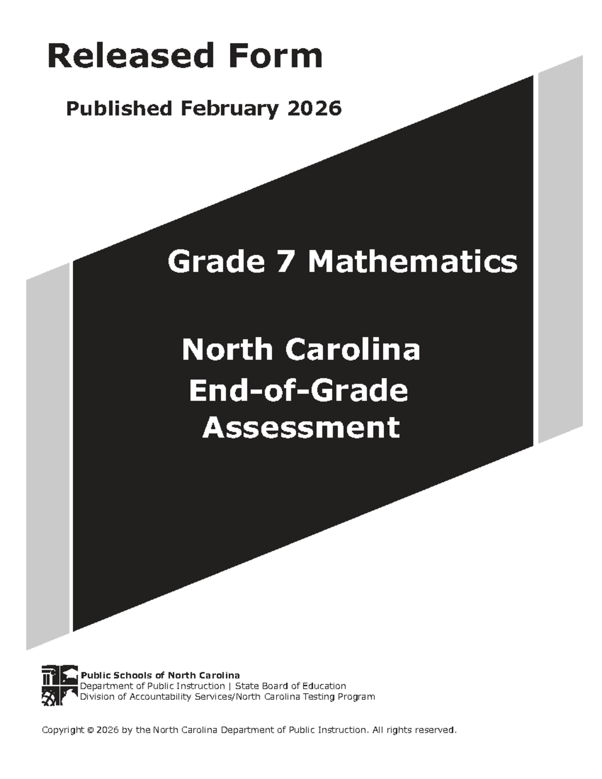 2025-26 Grade 7 Math Released Form - NC DPI Assessment - Studocu