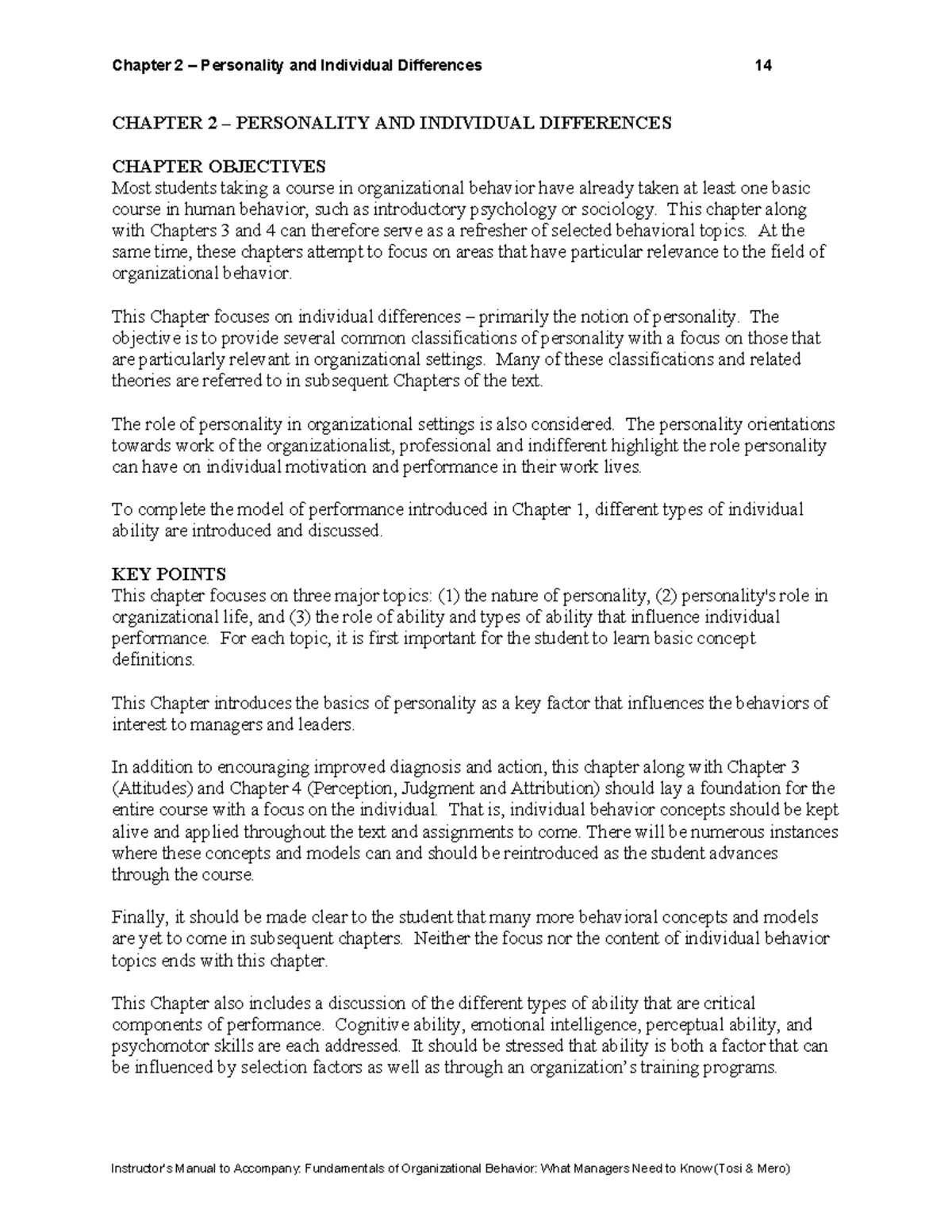 Chapter 2: Personality and Individual Differences in Organizational ...