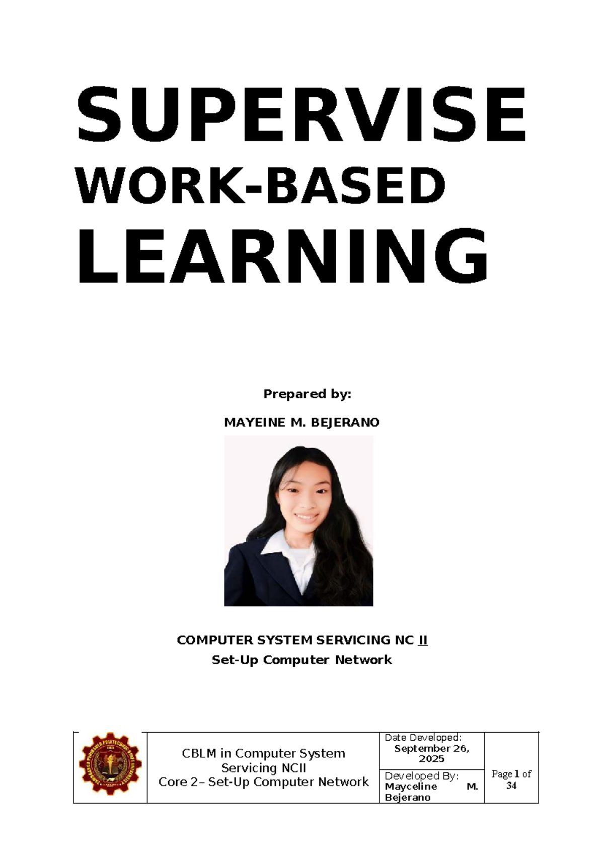CBLM in Computer System Servicing NC II: Supervised Learning Lecture ...