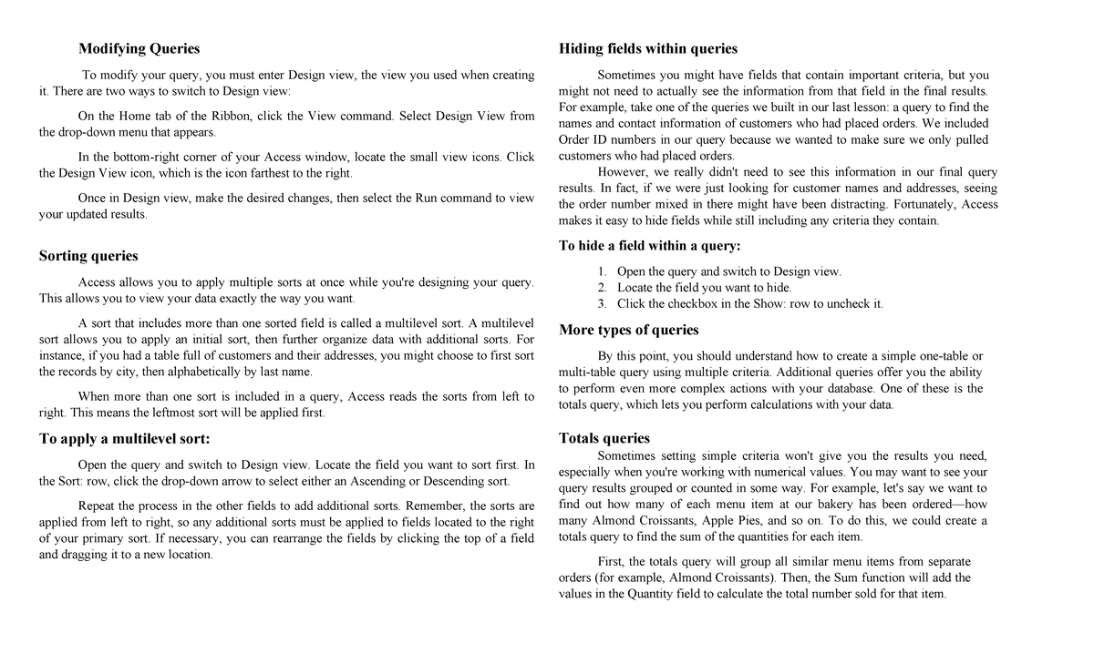Revieweerrr - Rreviewer for exma - Modifying Queries To modify your ...