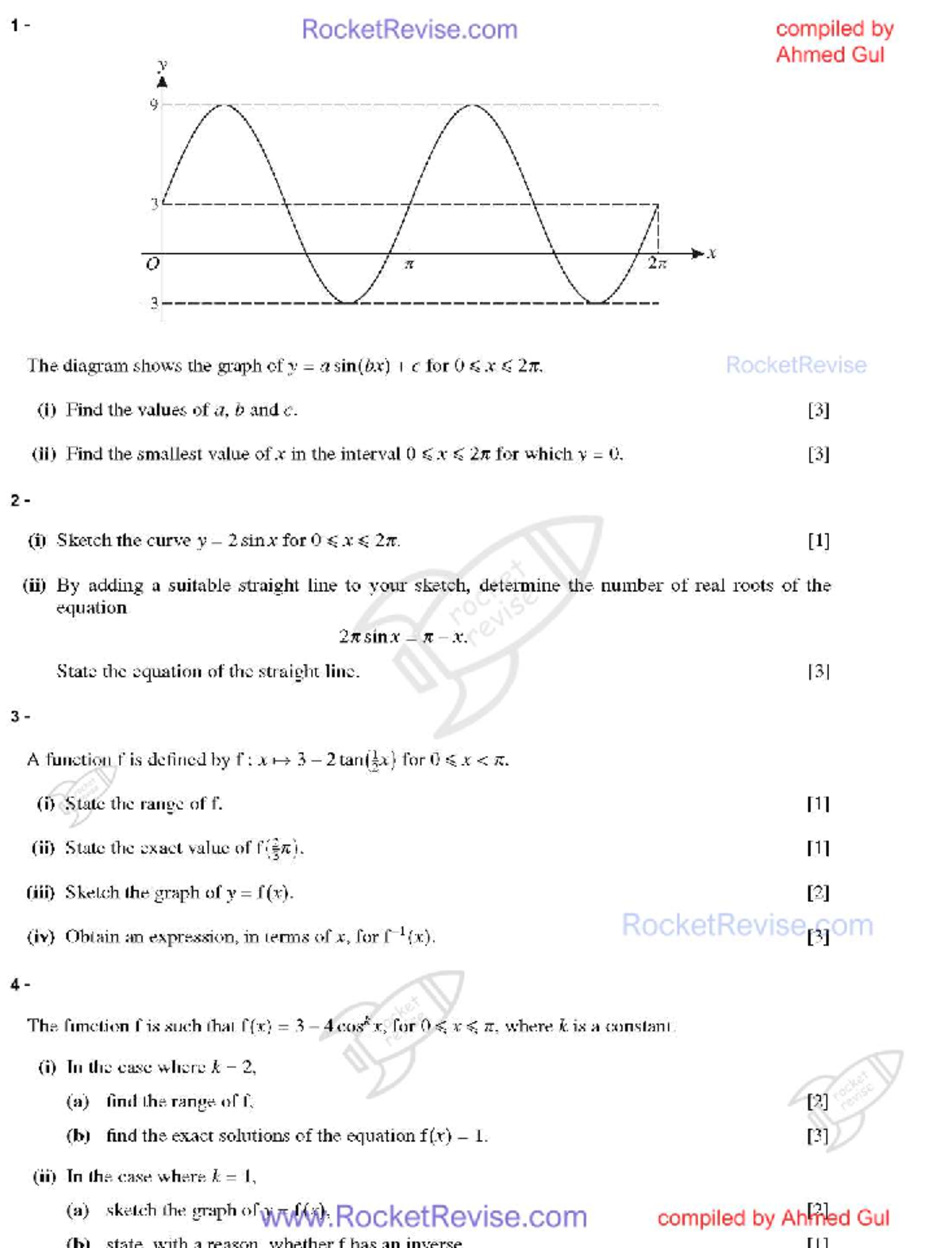 Trig Graphs QP - Questions and Solutions for Course Code: 3 - Studocu