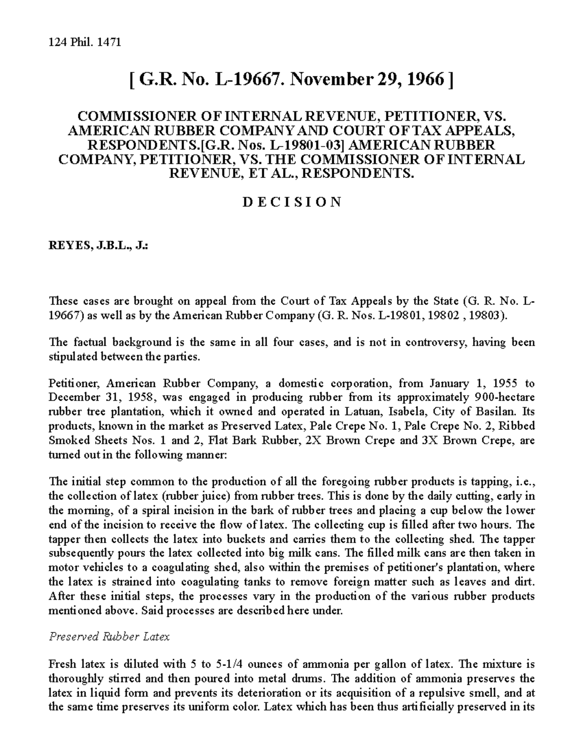 G.R. No. L-19667: Tax Exemption Case of American Rubber Co. vs. CIR ...