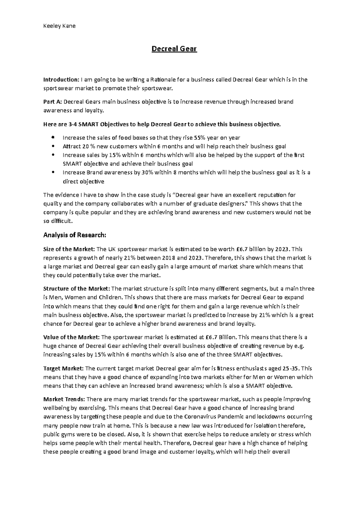 Decreal Gear Marketing Plan: Strategies for Brand Awareness & Growth ...