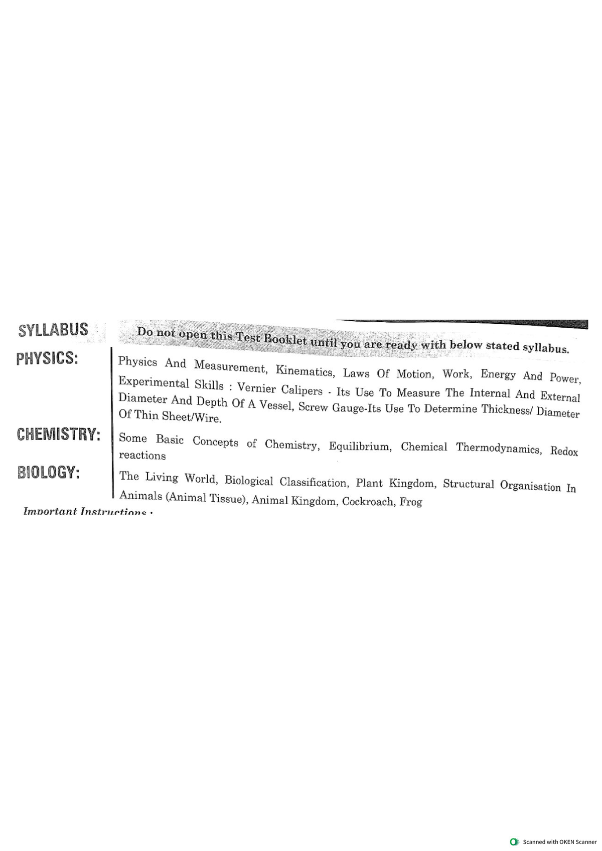 Allen Star Test-1: Physics, Chemistry, and Biology Concepts Review ...