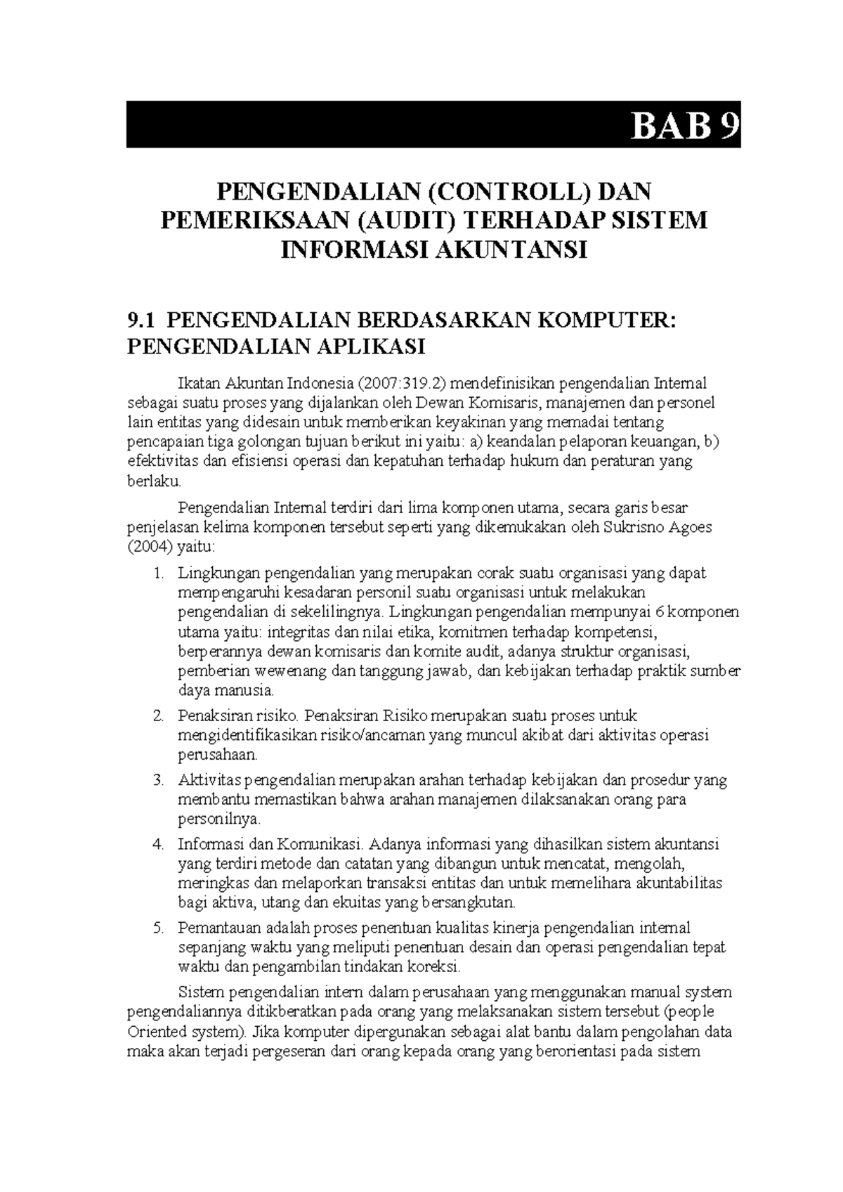 Bab 9: Pengendalian dan Pemeriksaan SIA (Sistem Informasi Akuntansi ...