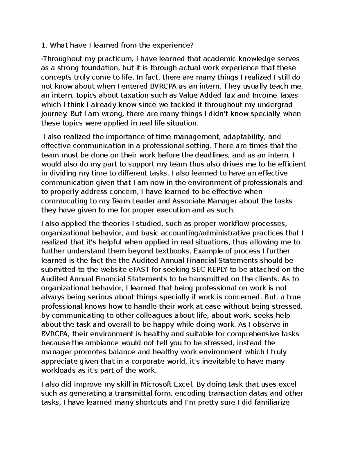 CASE Study: Insights from My OJT Experience - Studocu