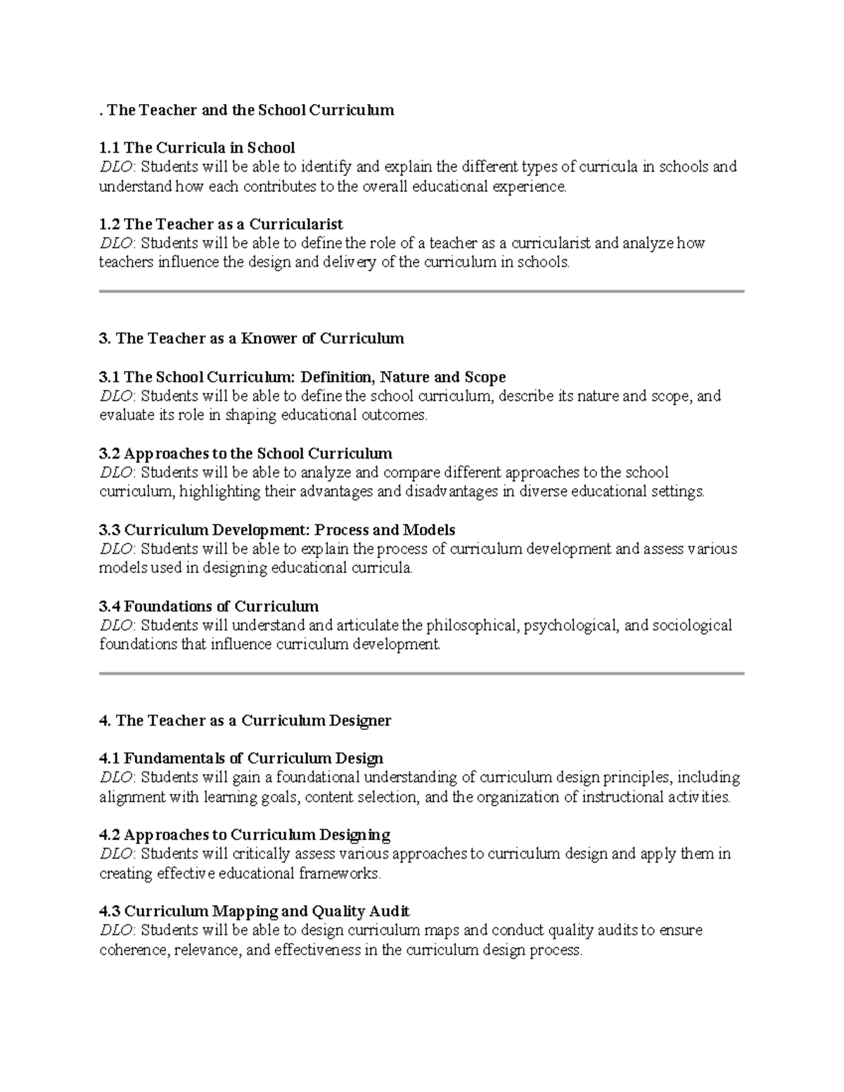EDU 101: The Teacher's Role in School Curriculum Development - Studocu