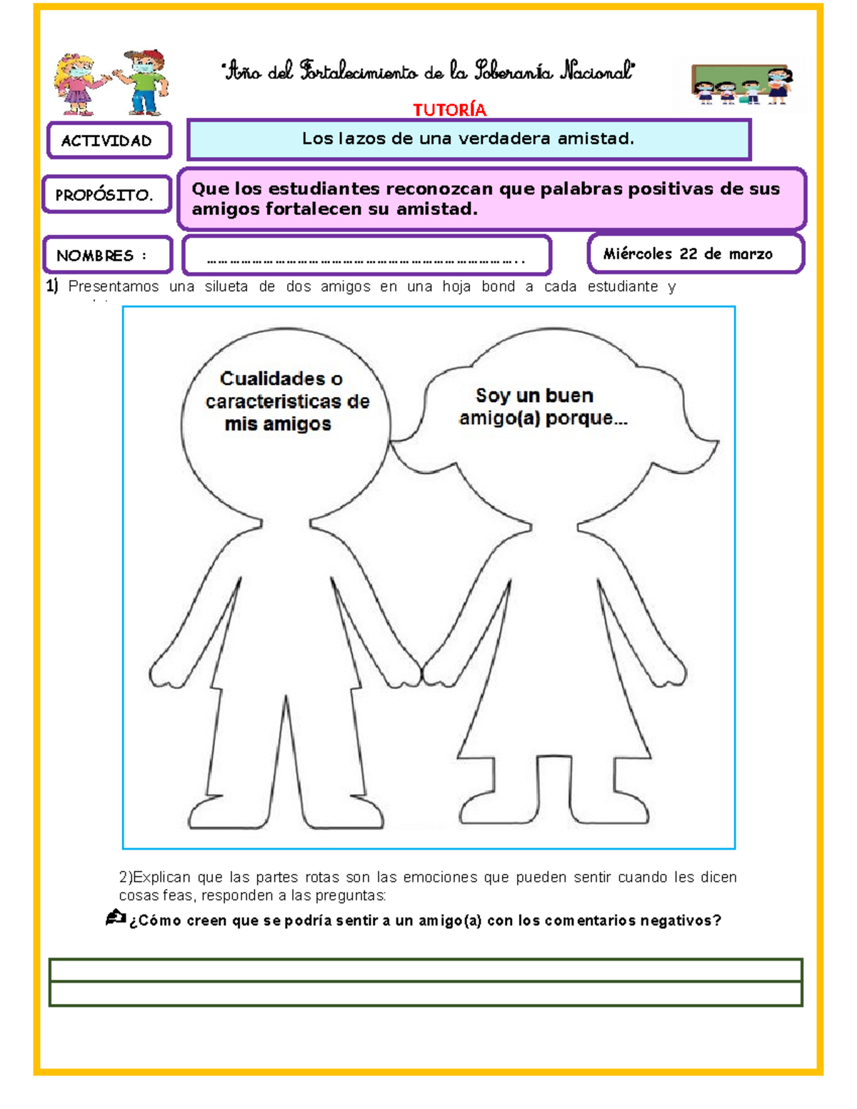 Tutoría: Lazos de Amistad y Emociones Positivas - Studocu