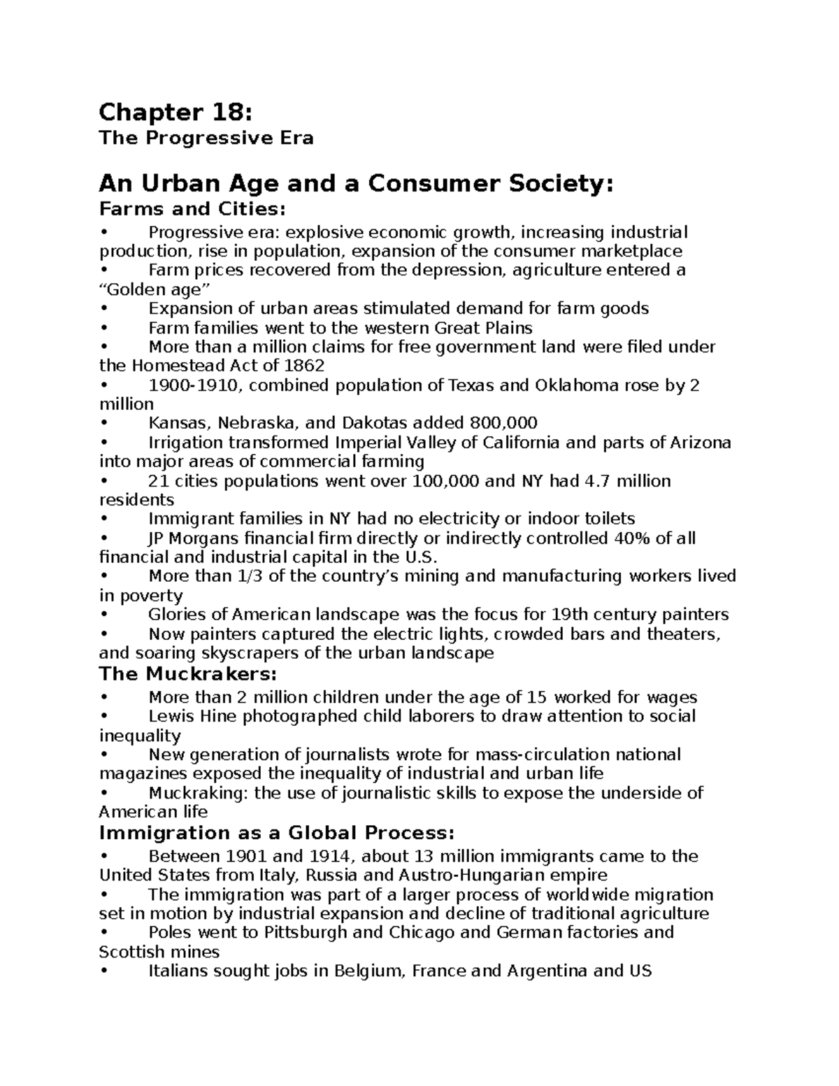 Chapter 18 - The Progressive Era - Chapter 18: The Progressive Era An ...