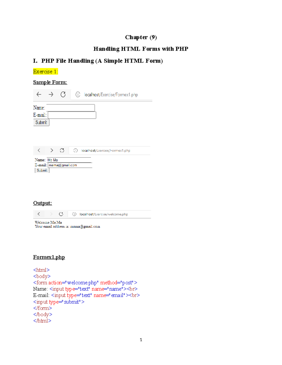 Chapter 9: PHP Form Handling Exercises and Solutions - Studocu