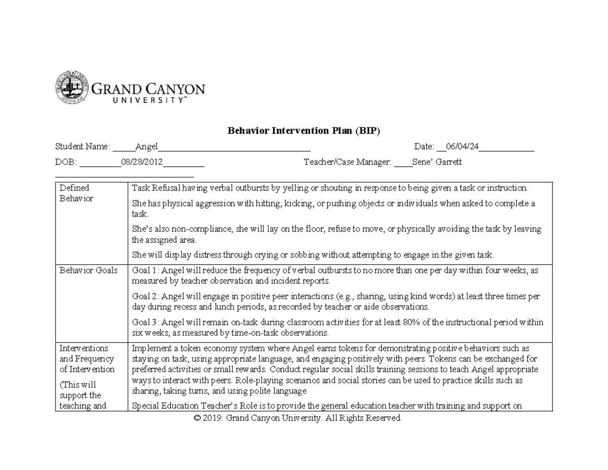 SPD-540-RS-Behavior-Intervention-Plan-BIP - Behavior Intervention Plan (BIP) Student Name: - Studocu