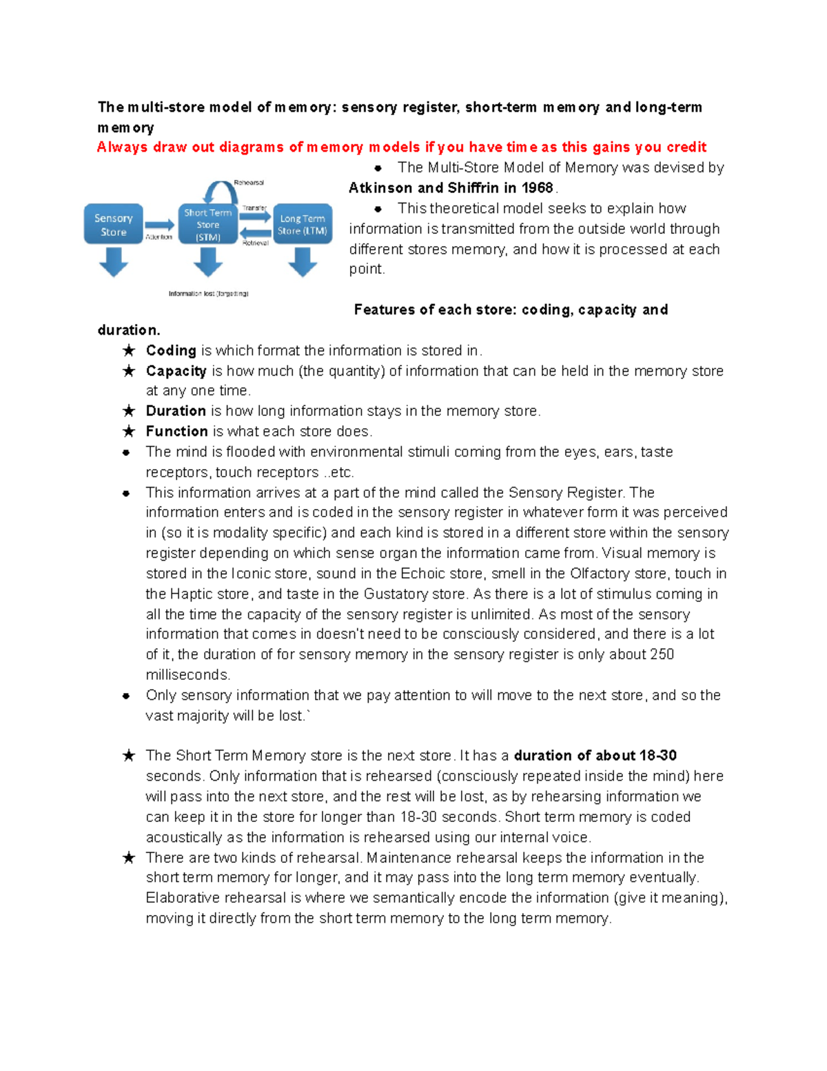 Psychology 101: Memory Systems & Theories Overview - Studocu