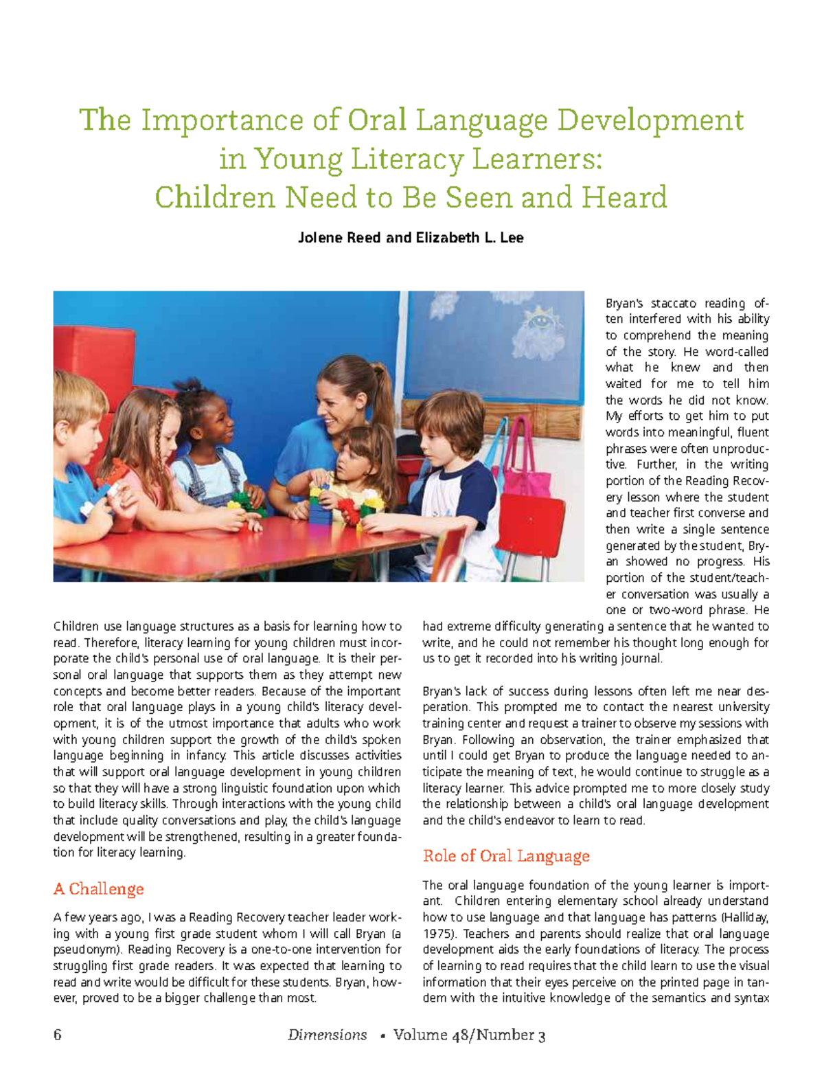 The Role of Oral Language in Literacy Development: Insights for ...