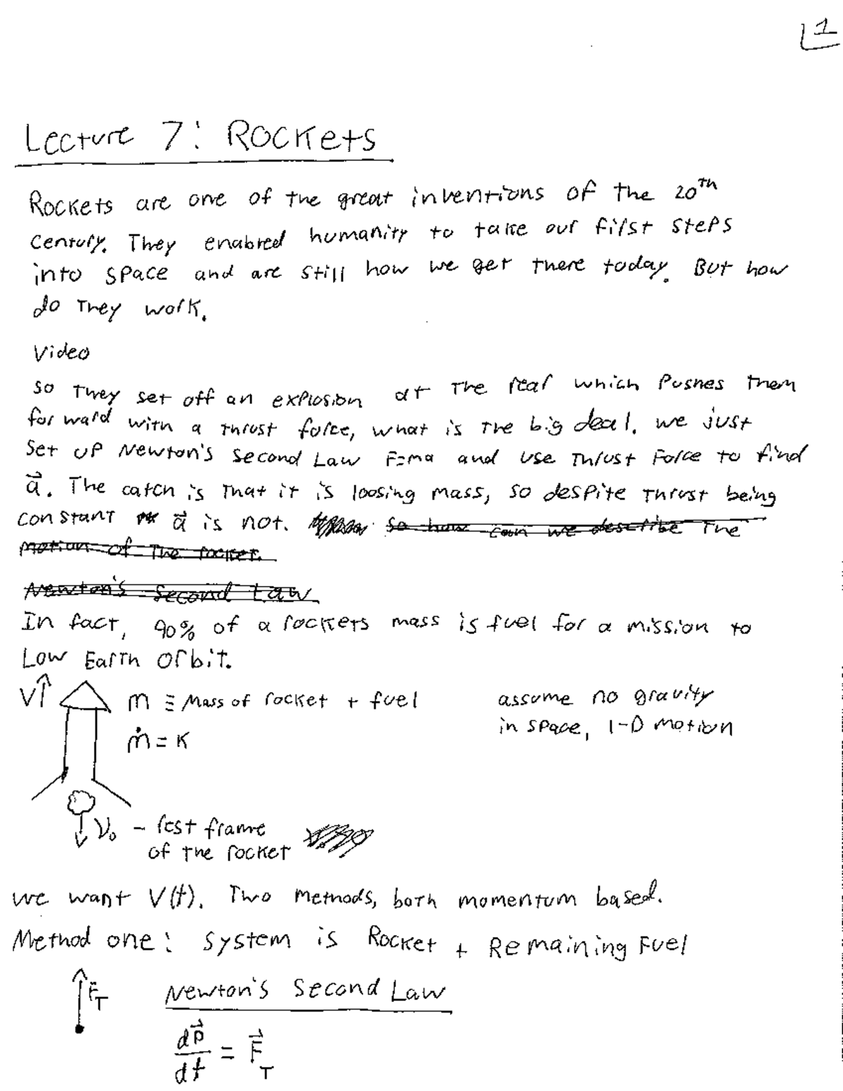 ABC 123 Midterm Prep: Lecture 7 on Rocket Motion and Thrust - Studocu