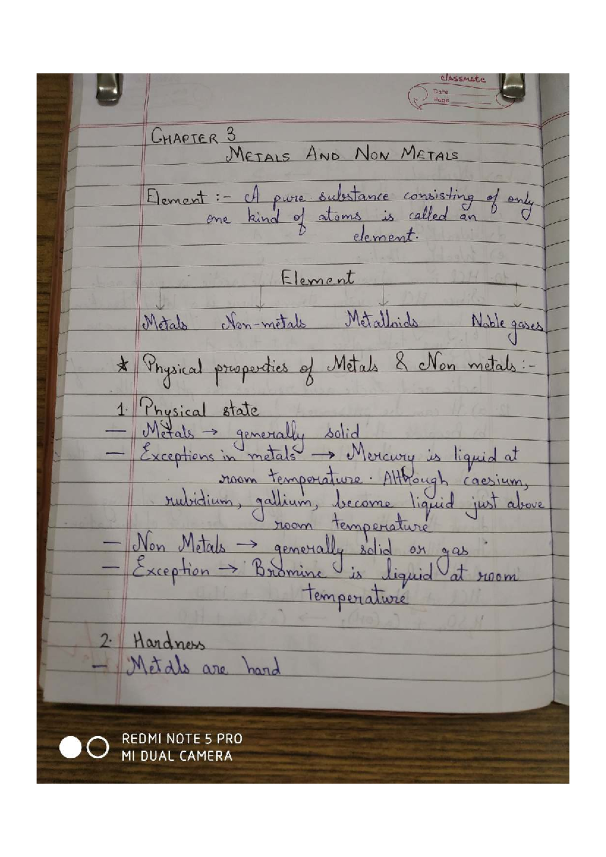 Class 10 Chapter 3: Metals and Non-Metals Study Notes - Studocu