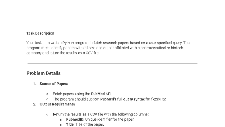 Backend Takehome Problem: Python Program for Fetching Research Papers ...