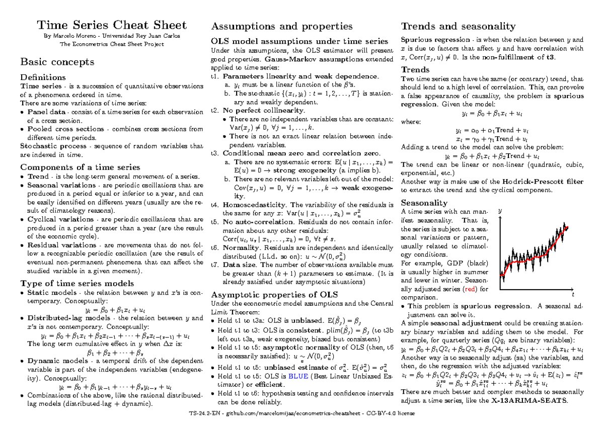 Time-series-cheatsheet-en - Time Series Cheat Sheet By Marcelo Moreno ...