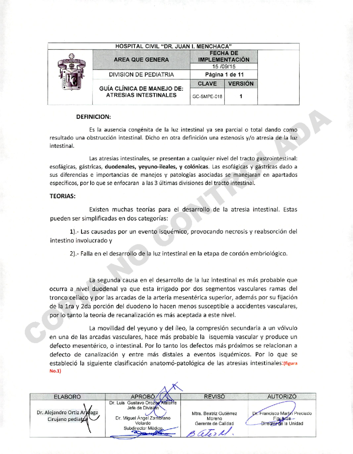 Guía Clínica de Manejo de Atresias Intestinales - GC-SMPE-018 - Studocu