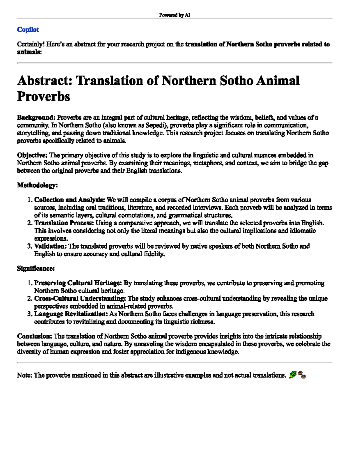 Northern Sotho Language