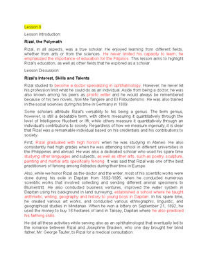 Rizal- Lesson 2- Concept OF A HERO - Lesson 2 Lesson Introduction ...