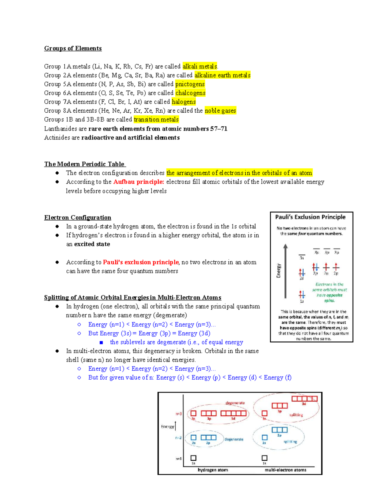 GC Lecture - Chapter 3: Periodic Properties of Elements - Studocu