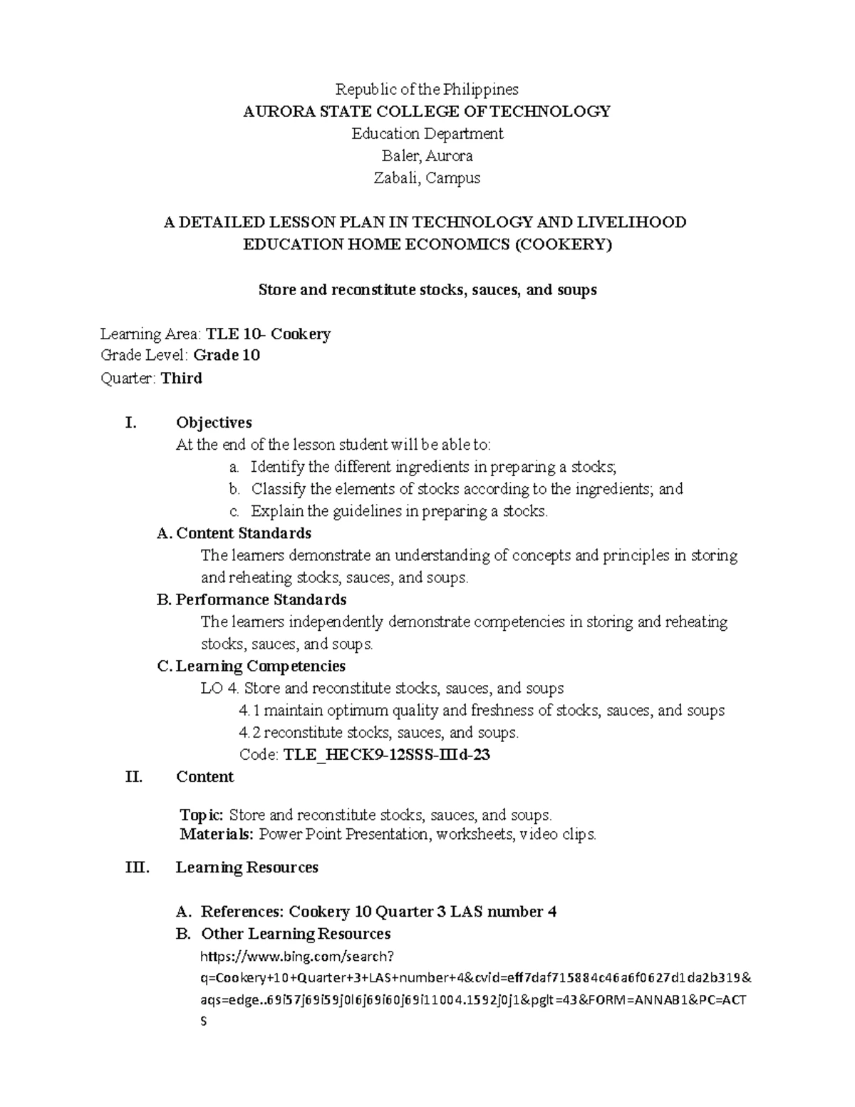 Monday W2 - DLP - DETAILED LESSON PLAN IN SCIENCE (GRADE 8) Teacher ...