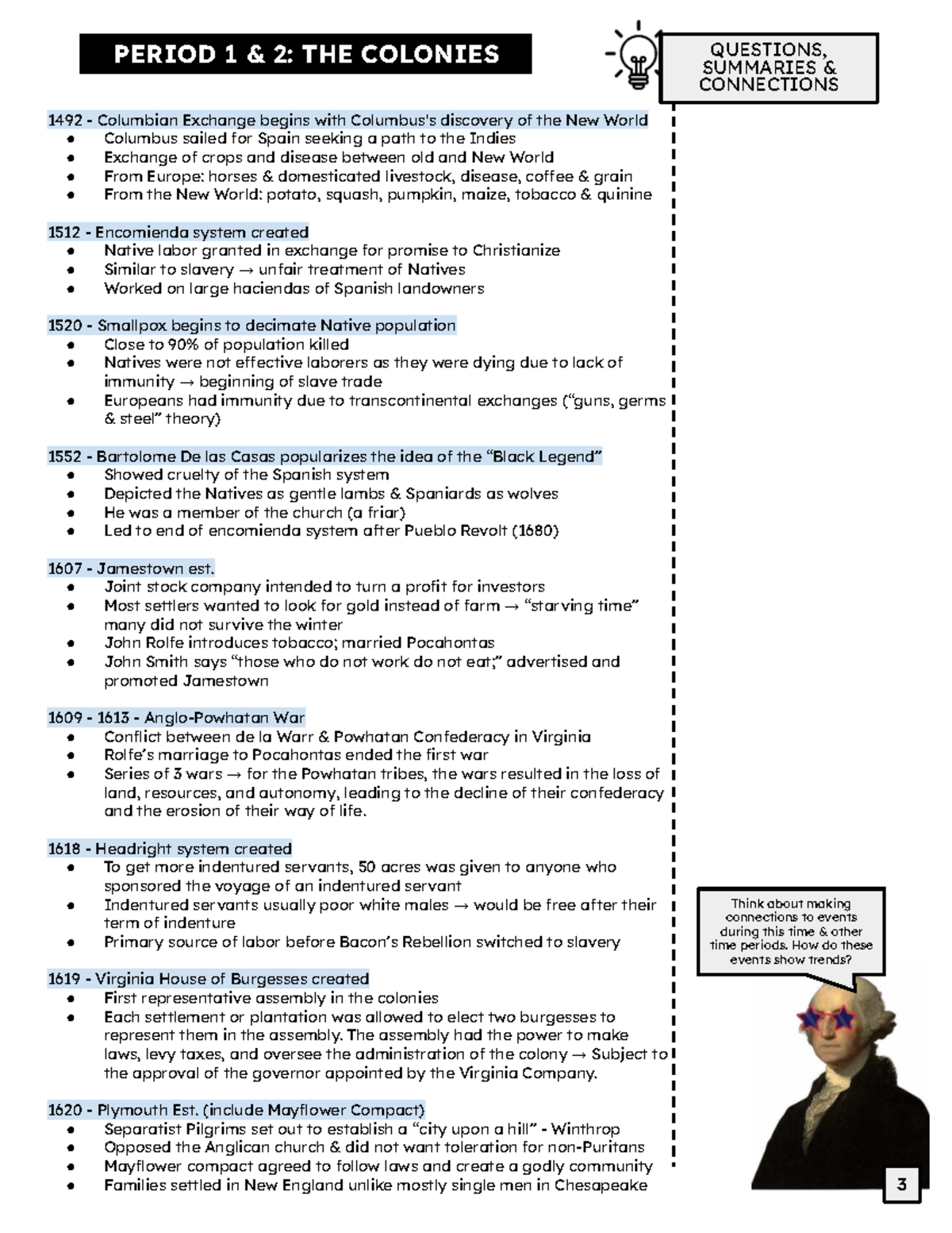 APUSH 101: Overview of American Colonization & Early Conflicts (1492 ...
