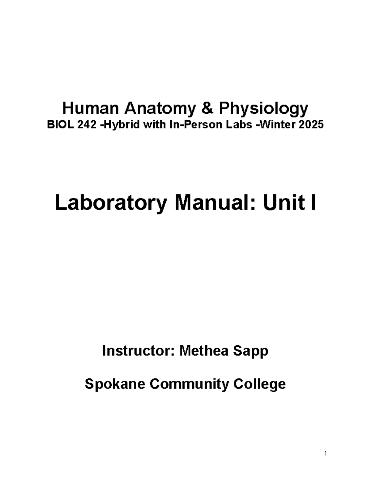 Lab Manual for BIOL 242: Endocrine & Circulatory System Anatomy - Studocu