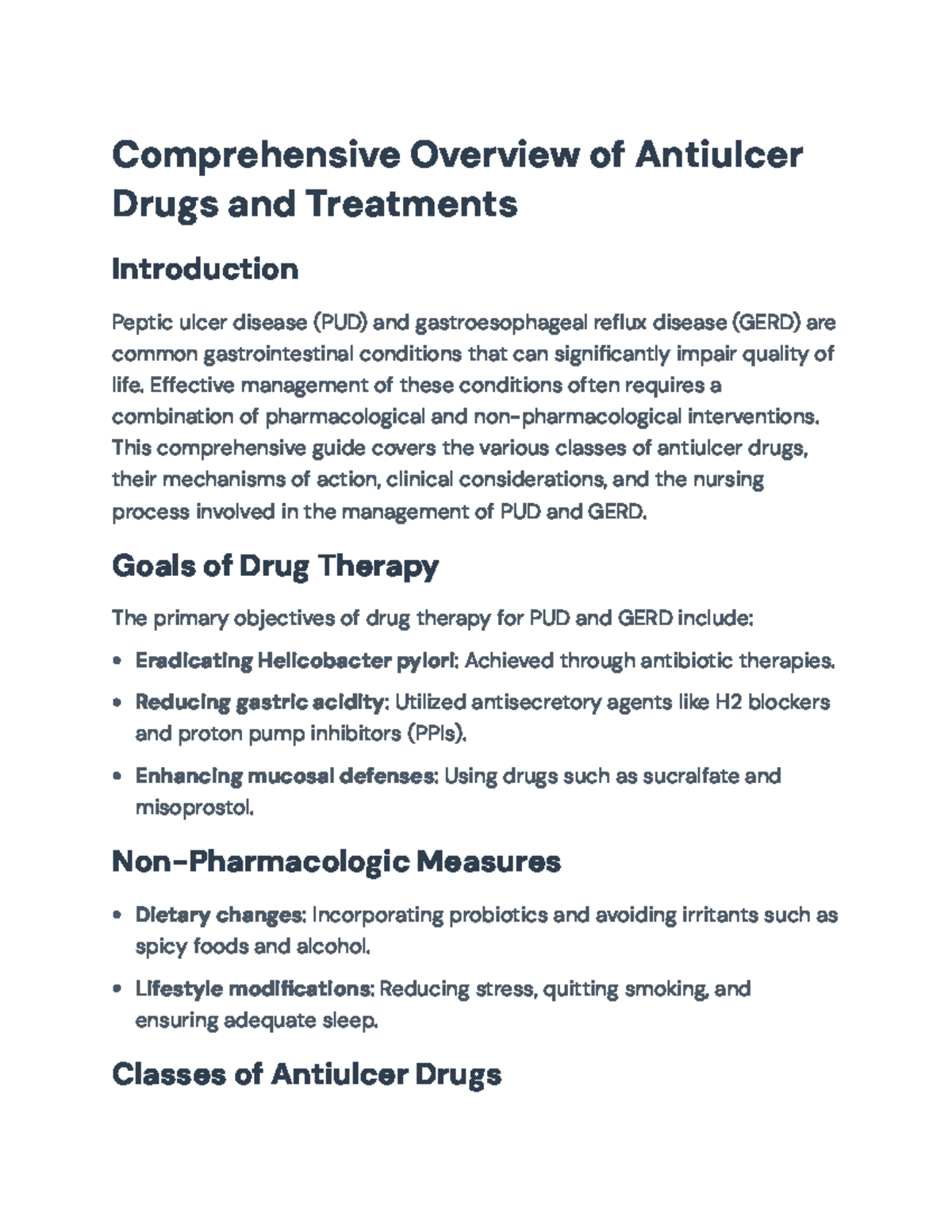 Comprehensive Guide to Antiulcer Drugs and Management Strategies ...