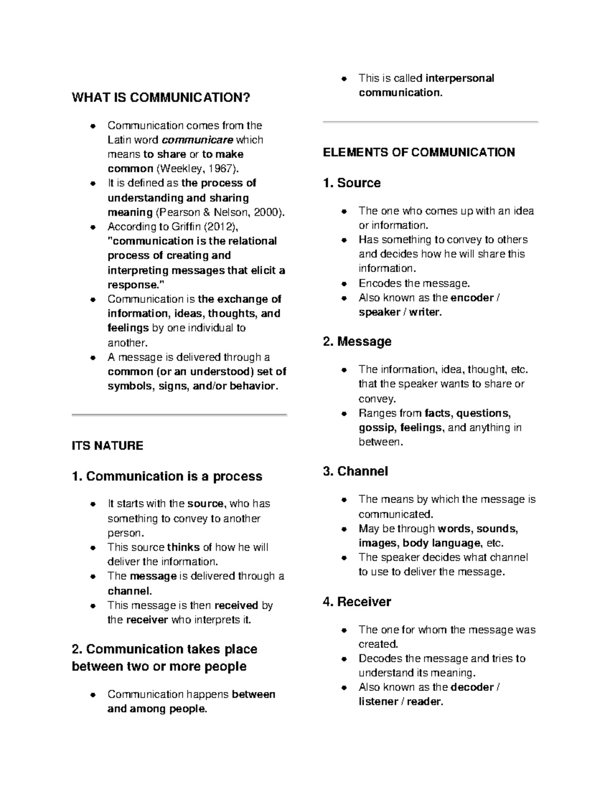 PCOM - Understanding the Elements of Communication - Studocu