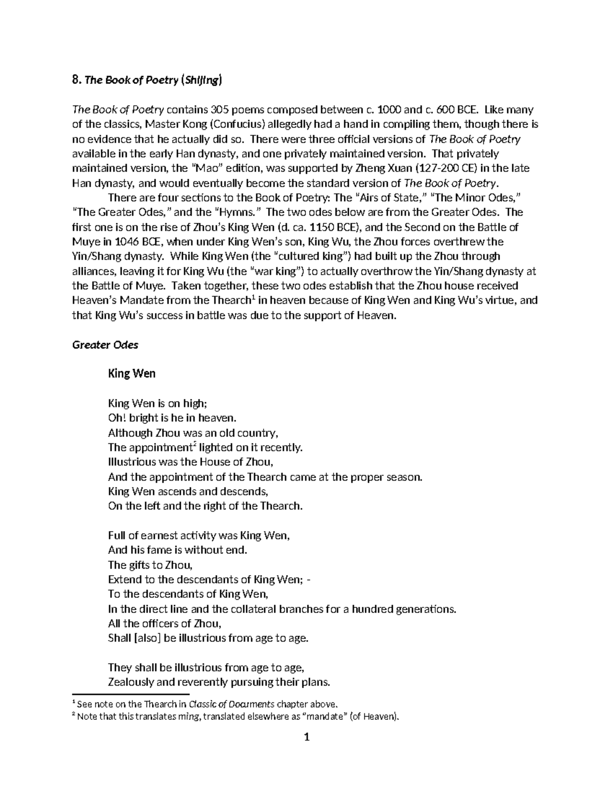 The Book of Poetry (Shijing): An Analysis of King Wen and His Era - 8 ...