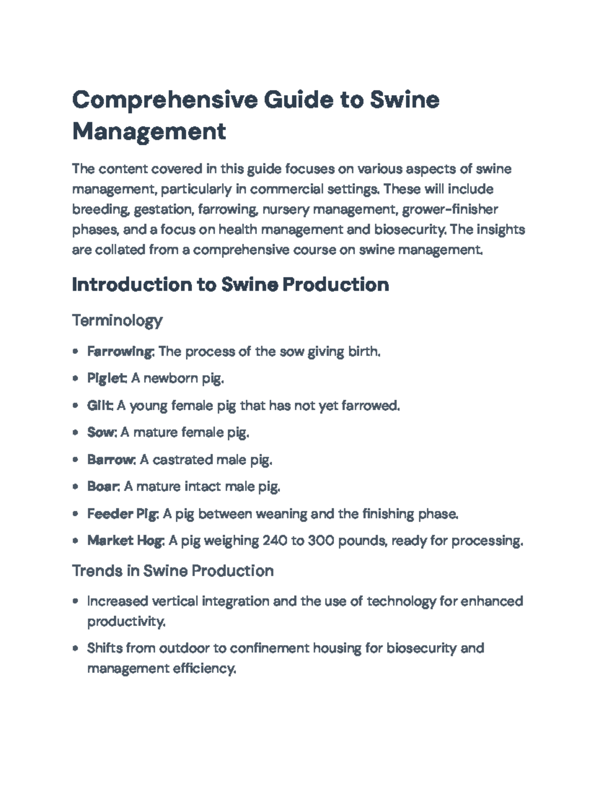 Comprehensive Guide to Swine Management: Production & Health Insights ...