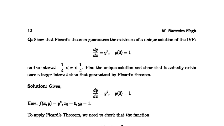 L04 Existence and Uniqueness of IVP Solutions: Continuity Theorems ...