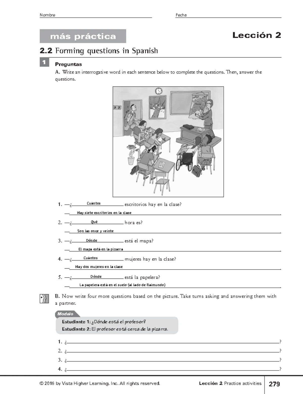 SPA101- Lección 4.3 Stem-changing Verbs E-I - más práctica Lección 4 ...