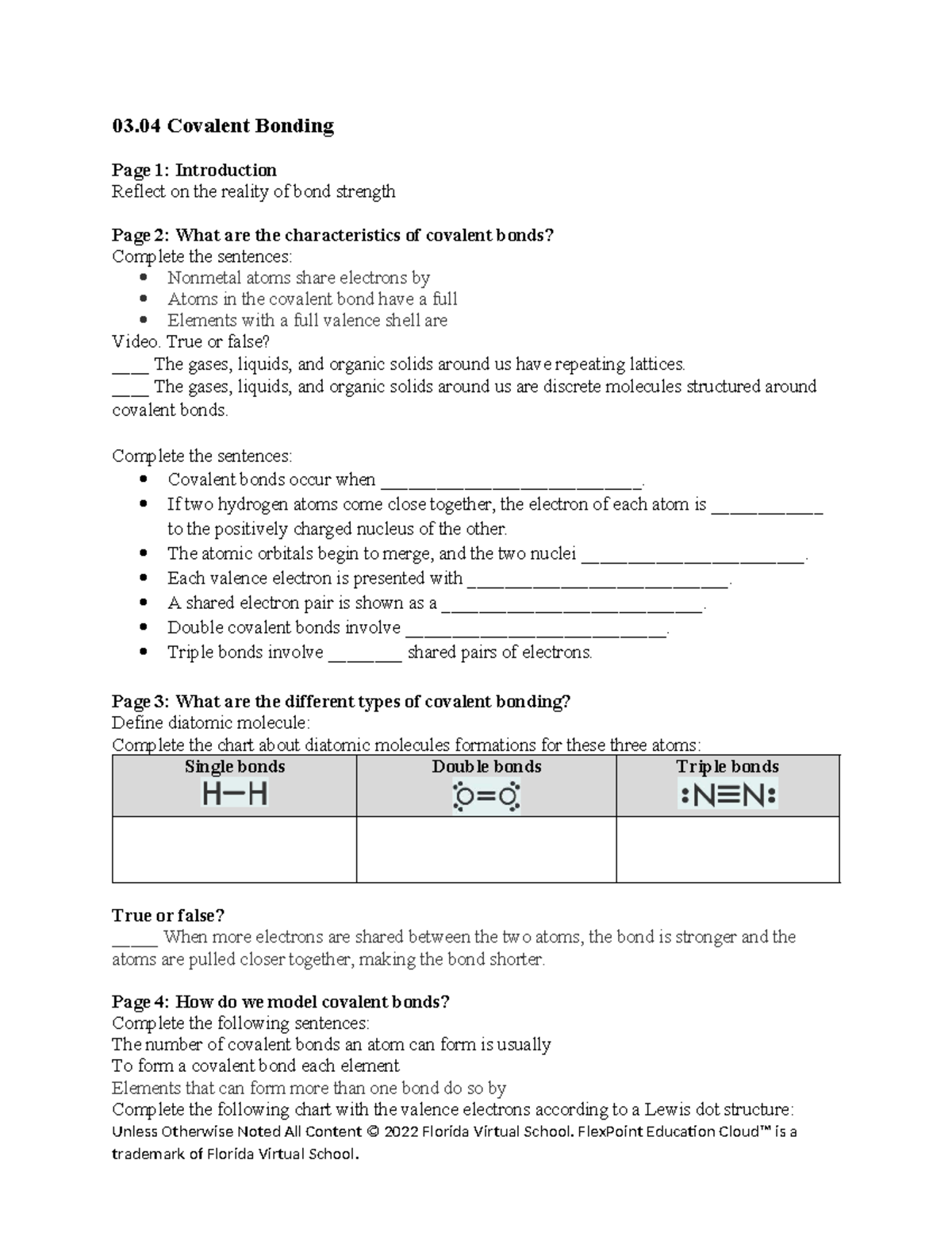 03.04 Covalent Bonding Notes: Characteristics & Types - Studocu