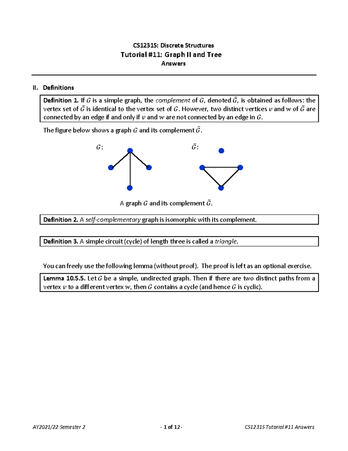 CS1231 Discrete Structures Quiz 2 Solutions for 2022/23 Sem 2 - Studocu