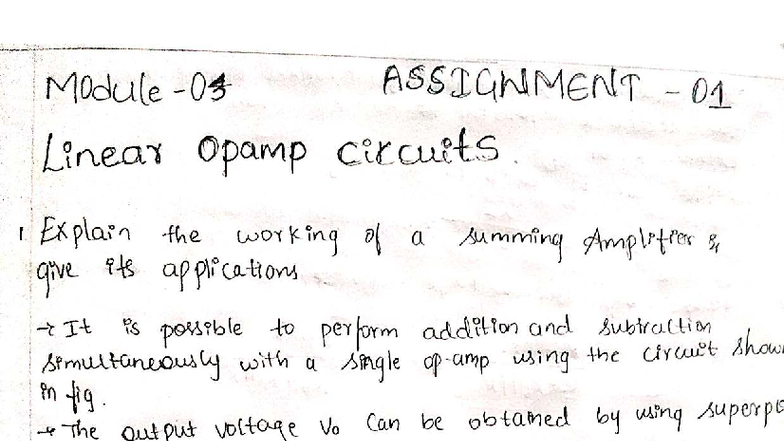 EPC Assignment 1: Opamp Circuits and Applications - Studocu