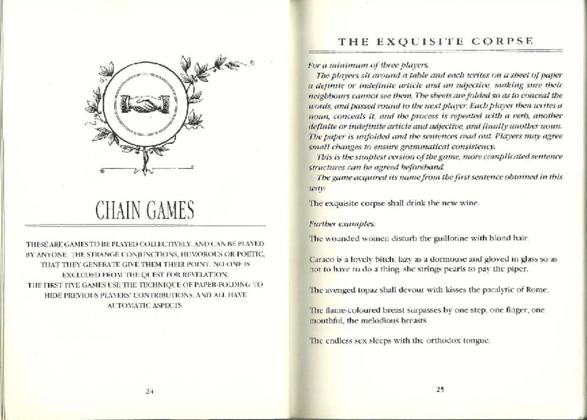 Chain Games: The Exquisite Corpse and Other Collective Writing ...
