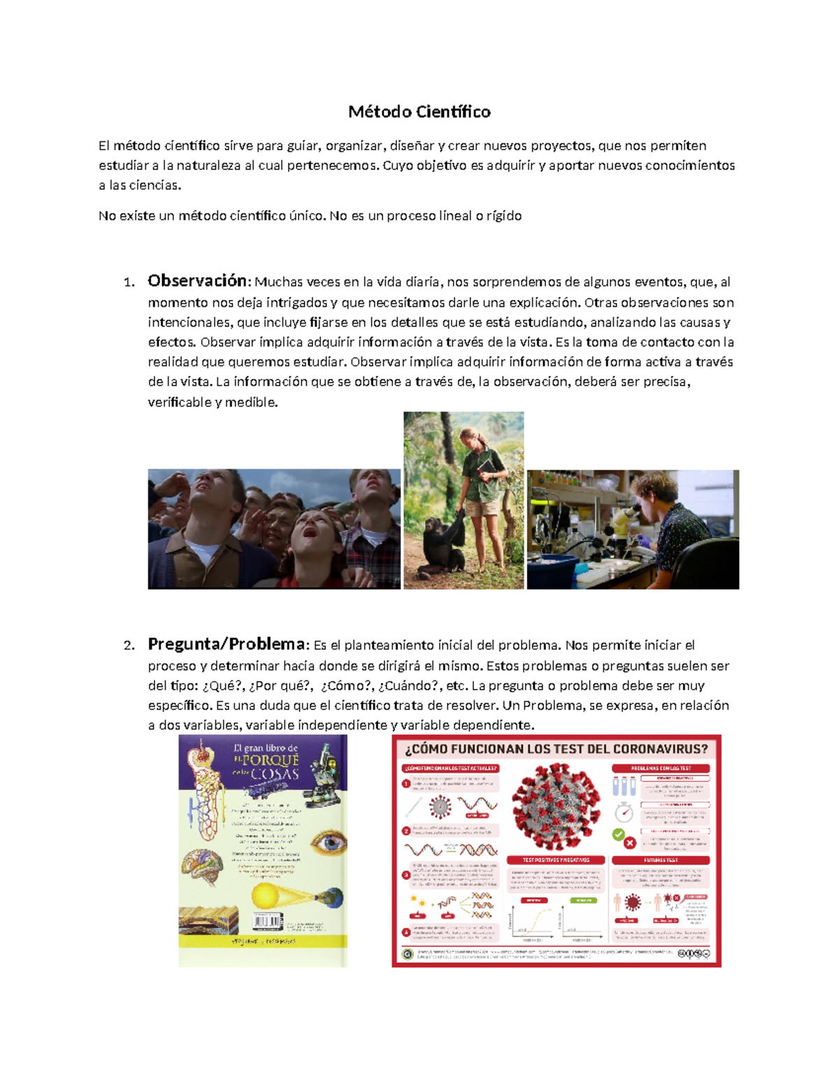 Proyecto De Metodo Cientifico El Método Científico — Proyecto