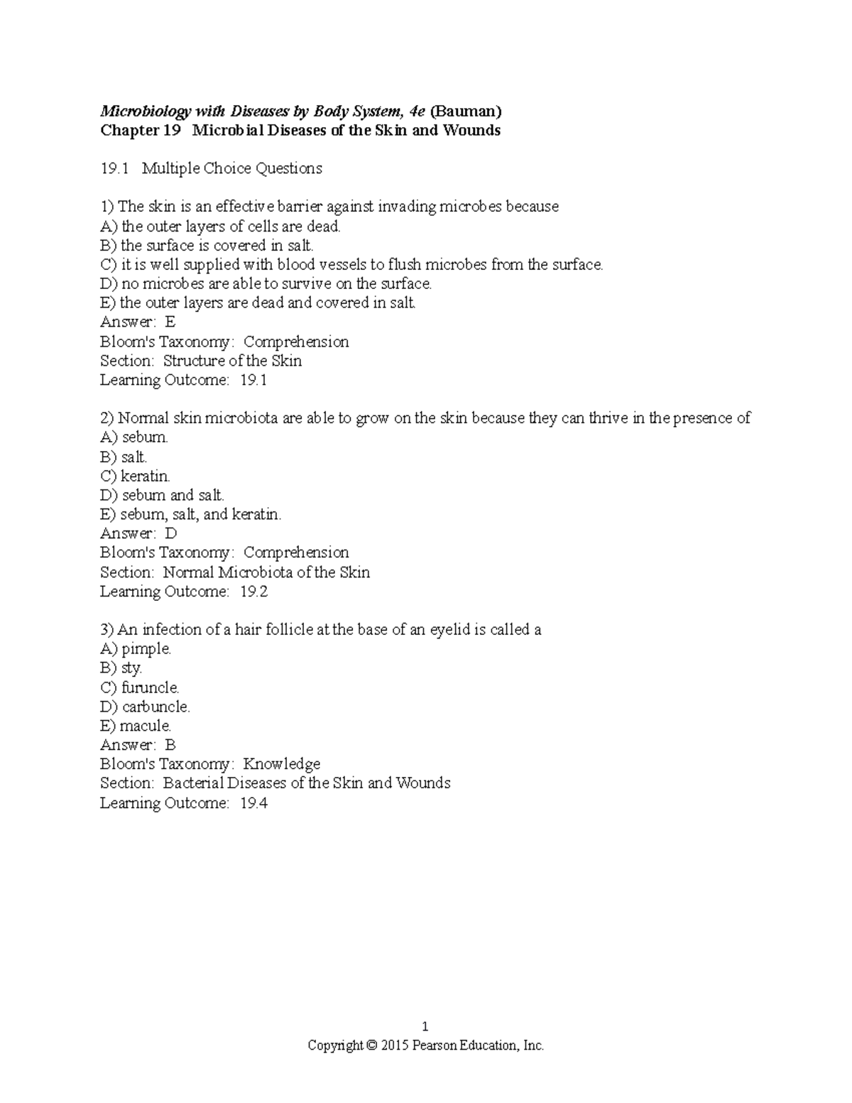 Microbiology Chapter 19 Study Guide: Microbial Diseases of Skin & Wounds - Studocu