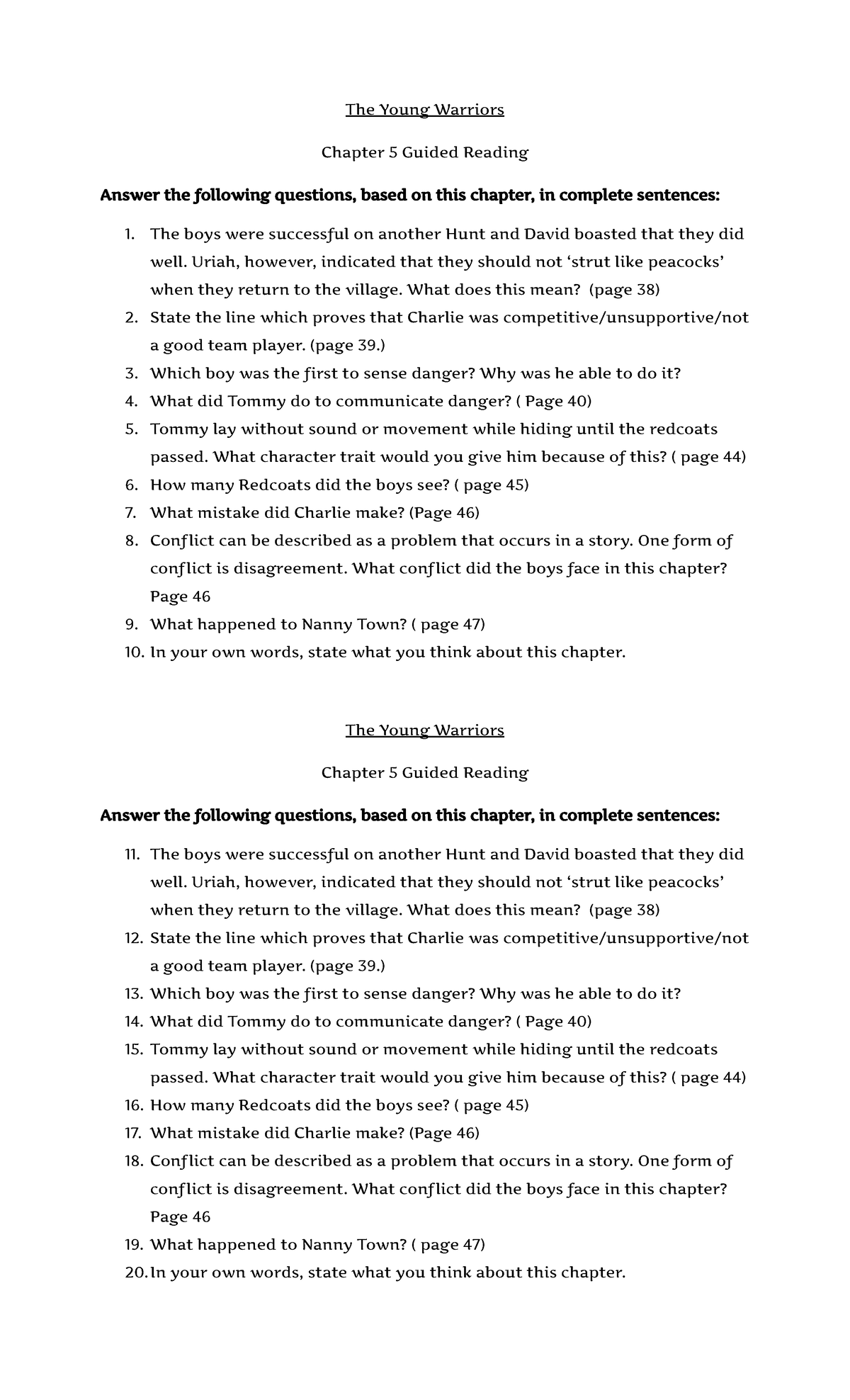 The Young Warriors CH 5 Guided Reading Questions and Answers - Studocu