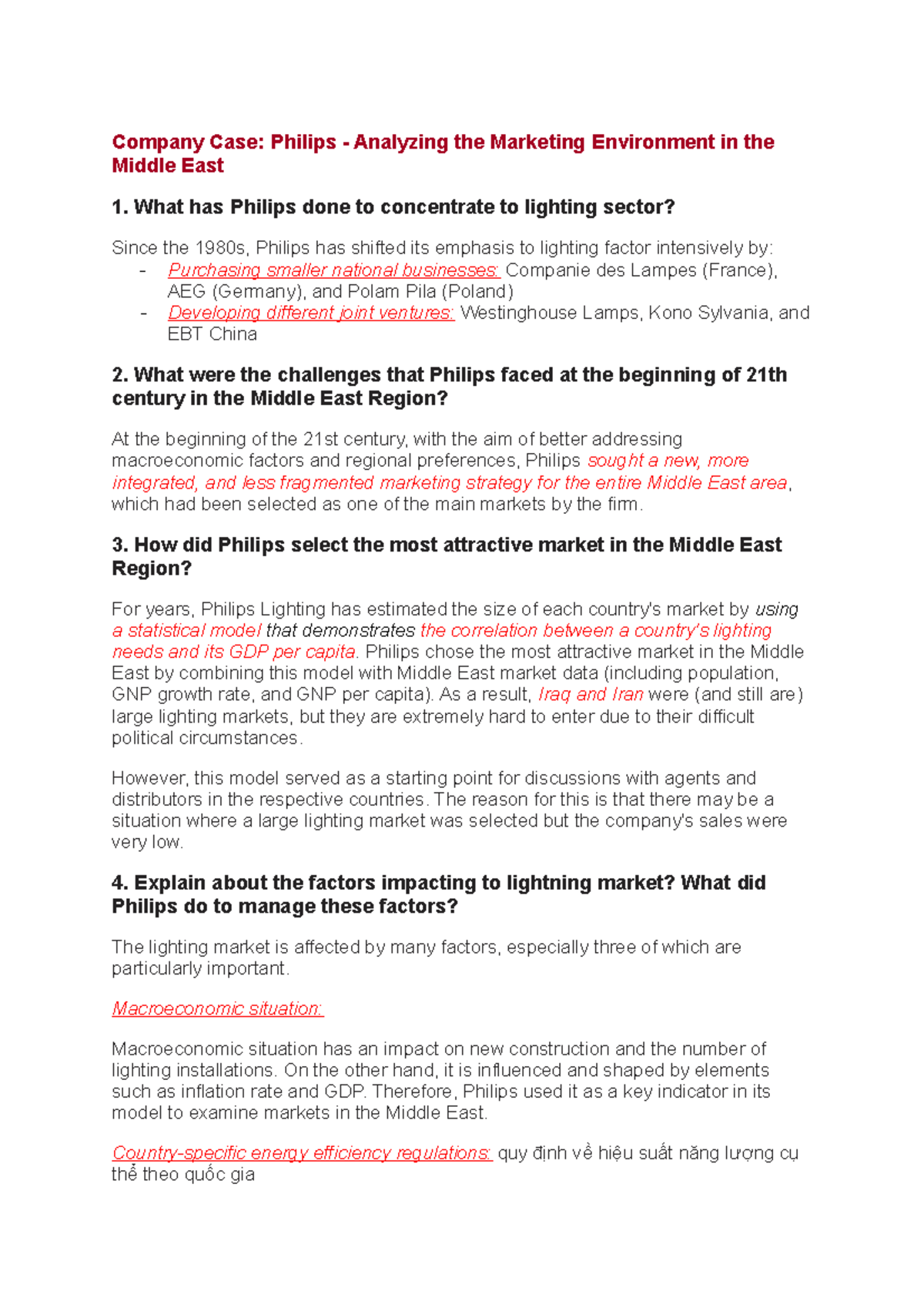 Company Case Philips - What has Philips done to concentrate to lighting ...