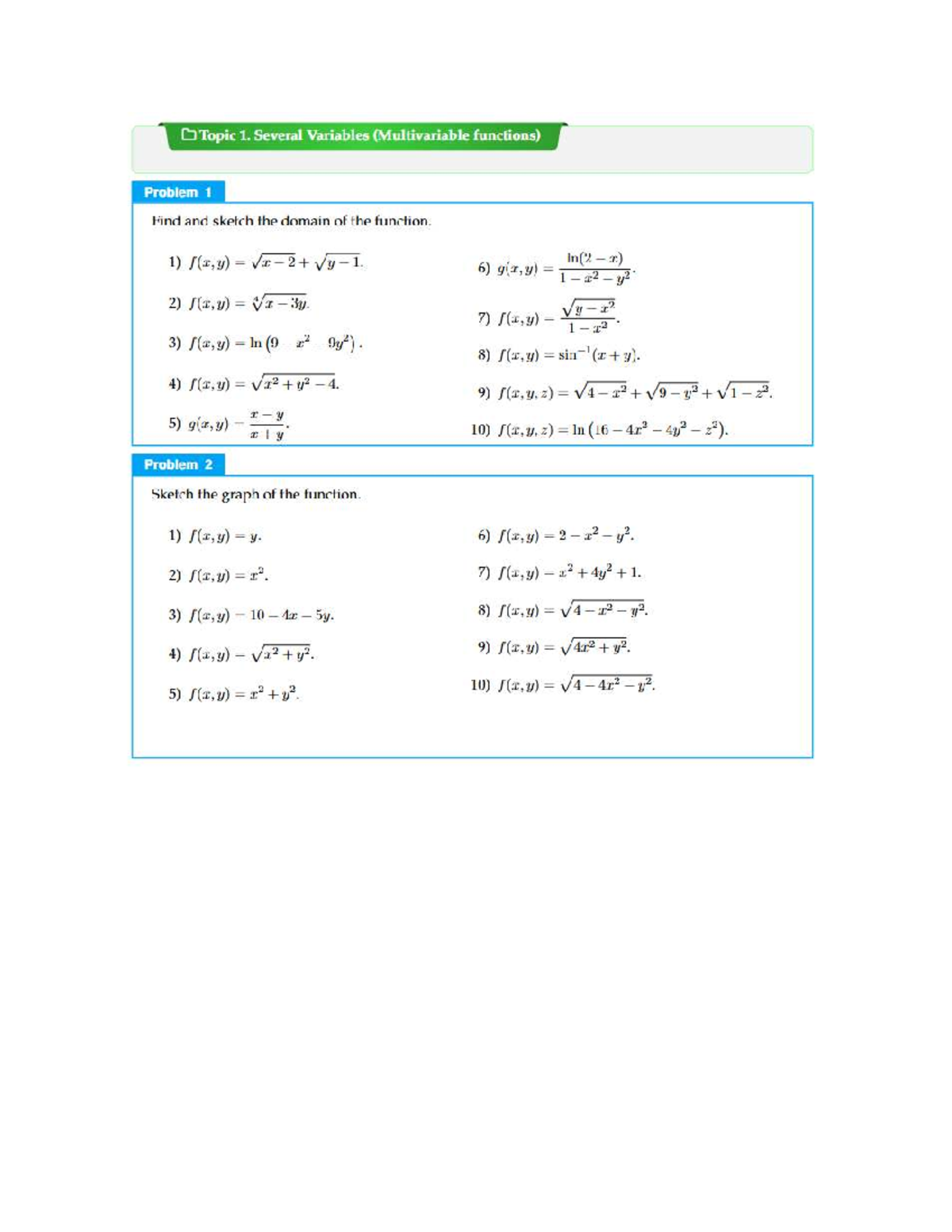 Multivariable Functions: Domain & Limits Exercises (MATH 101) - Studocu